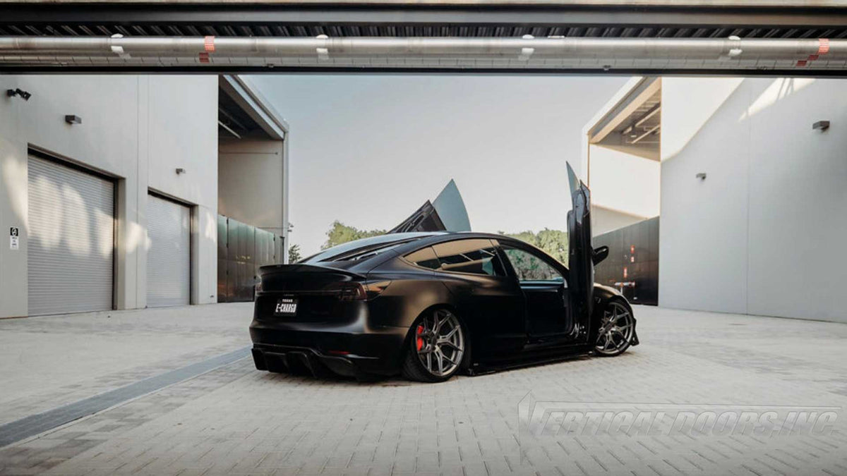 Lambo Door kit @e_chargd Tesla Model 3 from Texas, Kit made by Vertica ...